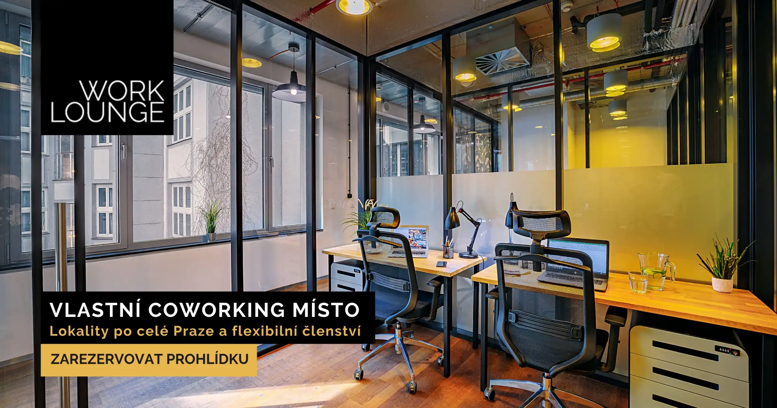 Sdílená kancelář a vlastní pracovní místo ve WorkLounge
